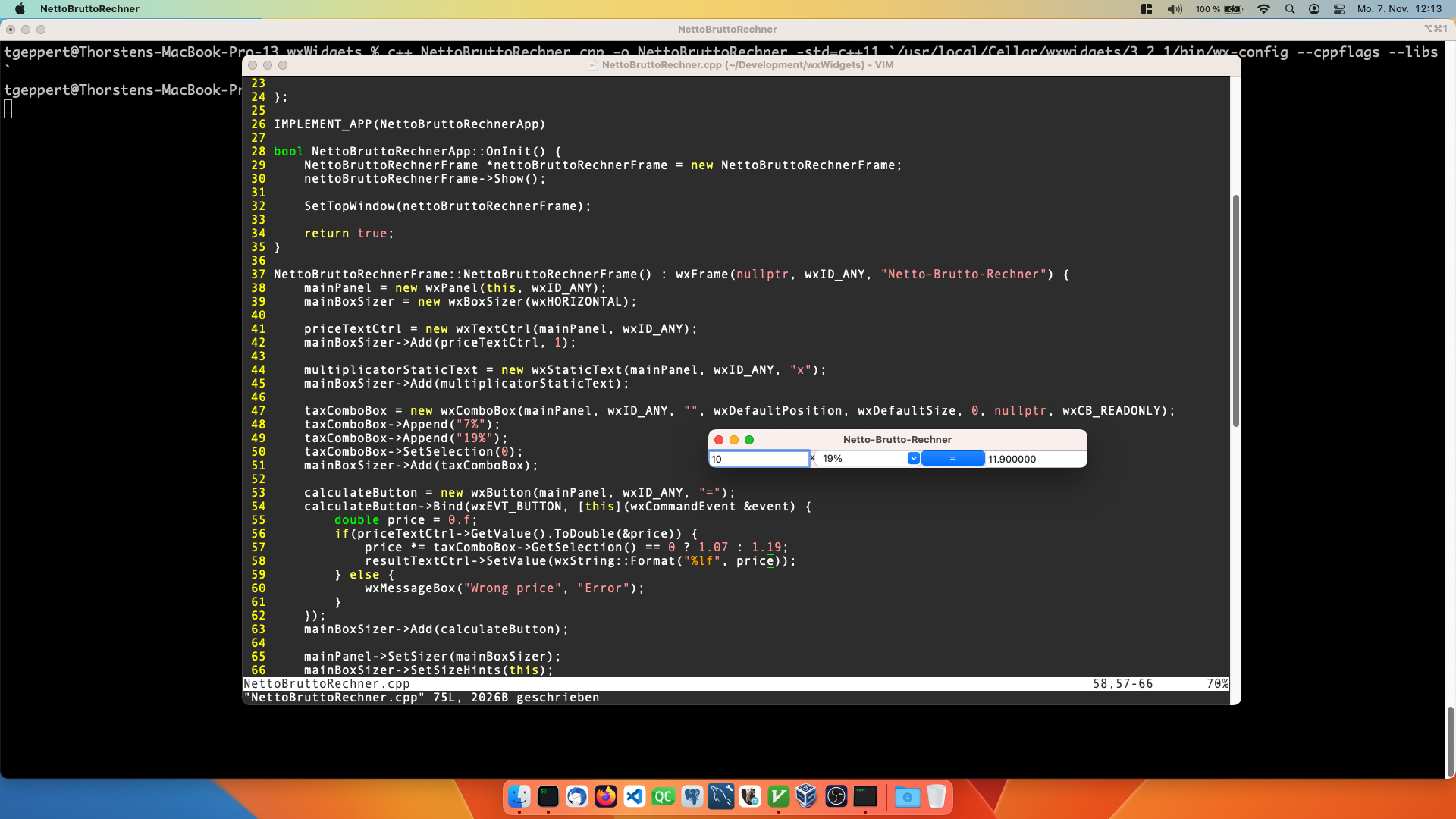 wxWidgets-Tutorial 008 – Das erste Programm: Netto-Brutto-Rechner ...